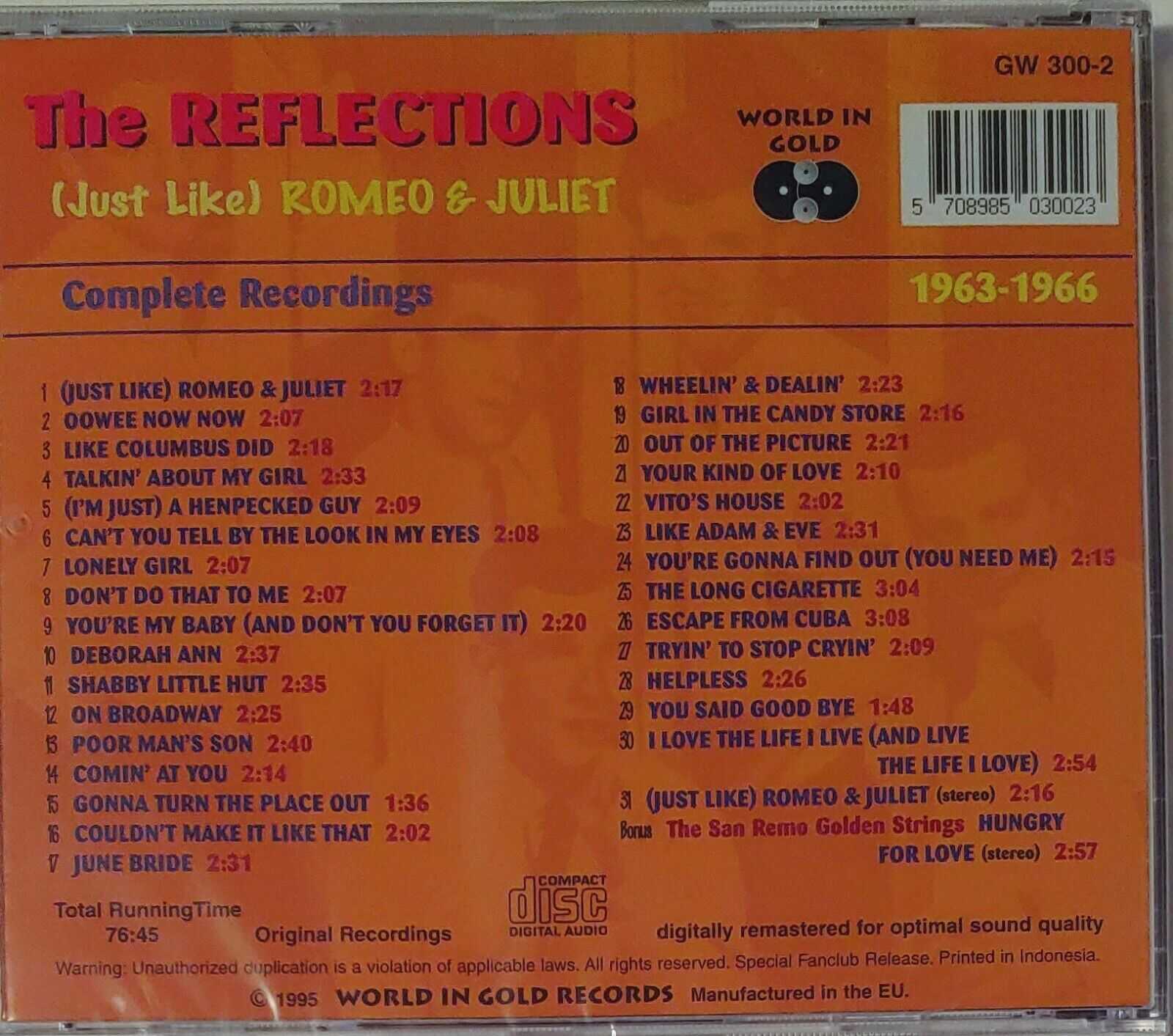 REFLECTIONS - JUST LIKE ROMEO AND JULIET CD BRAND NEW - CD Greeting, LLC