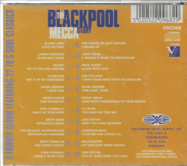 Blackpool Mecca Story CD Brand New 22 Soul Tracks on Goldmine Label ... Blackpool Mecca Story CD Brand New 22 Soul Tracks on Goldmine Label ...